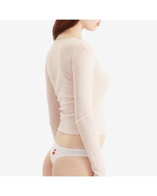 Fruity Booty Commando Thong in White | Lyst