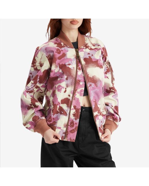 A Bathing Ape Map Camo Bomber Jacket in Pink | Lyst UK