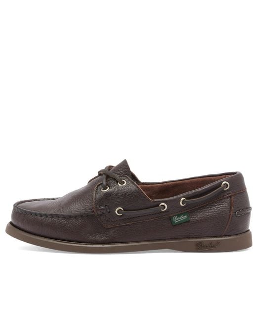 Paraboot Barth Leather Boat Shoe in Brown | Lyst