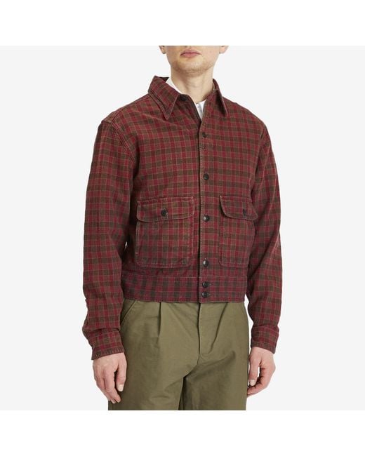 RRL Highway Check Overshirt in Purple for Men | Lyst