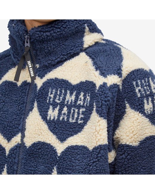 Human Made Heart Fleece Jacket in Blue for Men | Lyst UK