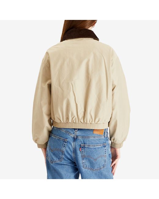 Barbour The Edit By Alexa Anna Showerproof Bomber Jacket in Natural | Lyst