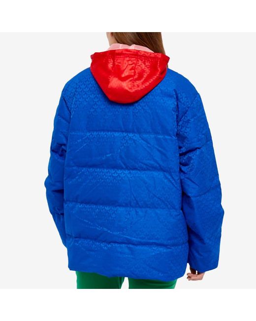 adidas Adicolor 70s Monogram Puffer Jacket in Blue | Lyst UK