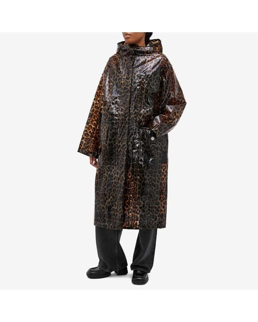 Stand Studio Sylvie Leopard Raincoat in Brown | Lyst UK