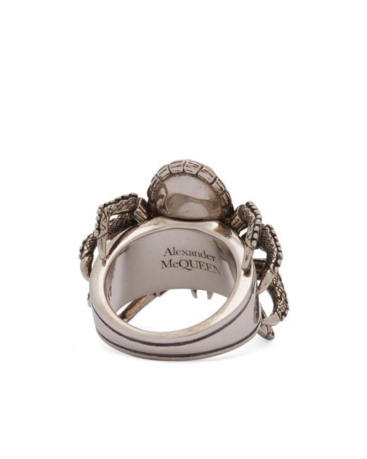 Alexander McQueen Skull Spider Ring in Metallic for Men | Lyst