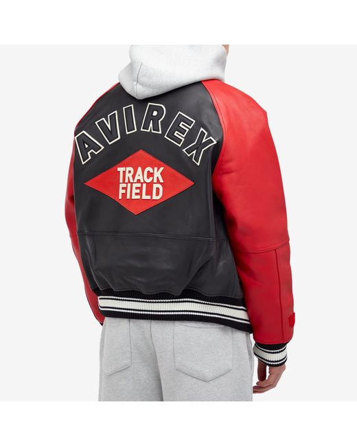 Avirex Track 'N' Field Jacket in Black for Men | Lyst