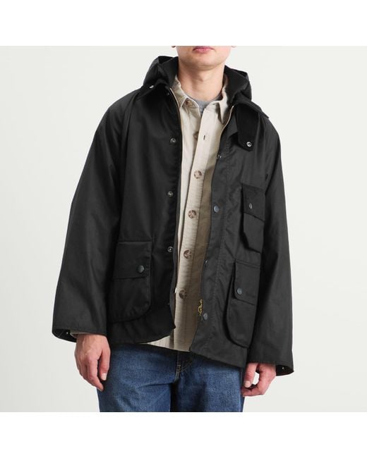 Barbour Heritage + Modified Solway Wax Jacket in Black for Men | Lyst UK