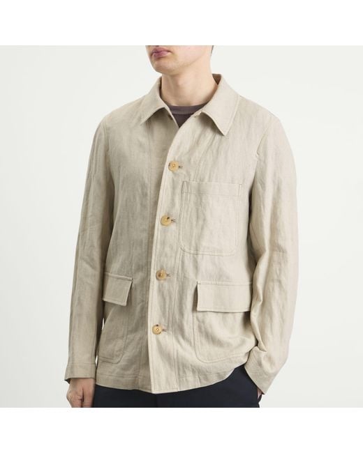 Dries Van Noten Herringbone Cotton Linen Chore Jacket in Natural for ...