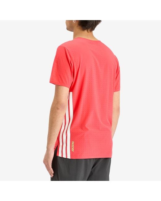 adidas Originals Adidas Adizero Running T-Shirt in Red for Men | Lyst