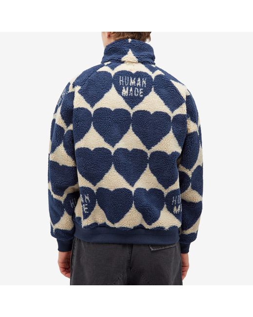 Human Made Heart Fleece Jacket in Blue for Men | Lyst UK