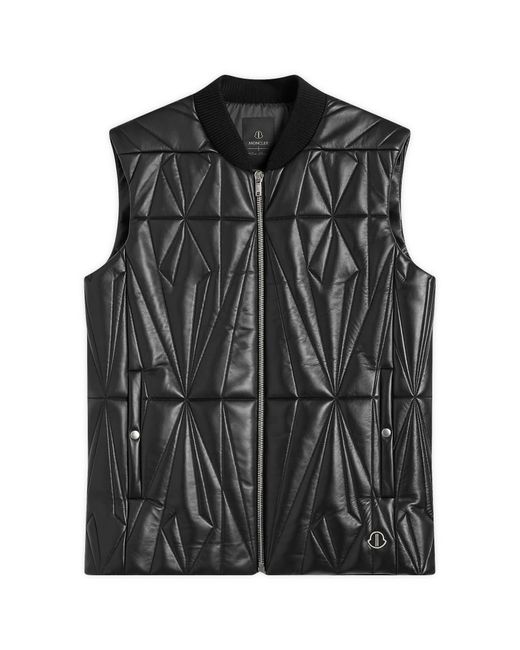 Rick Owens X Moncler Geocamo Flight Leather Vest in Black | Lyst UK