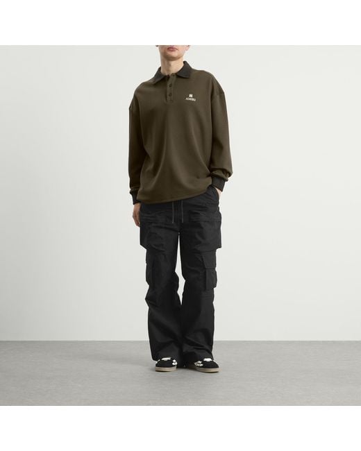 Amiri Ma Oversized Long Sleeve Polo in Green for Men | Lyst UK