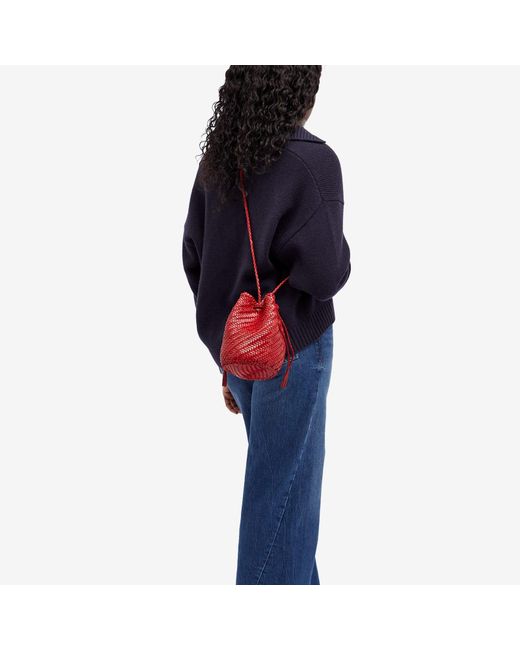 Dragon Diffusion Pompom Double Jump Bucket Bag in Red | Lyst