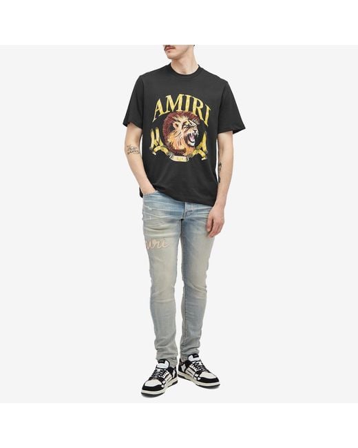 Amiri Script Logo Jeans in Blue for Men | Lyst