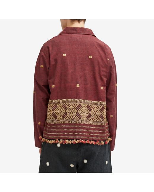 Kartik Research Assamese Weave Jacket Raja in Red for Men | Lyst