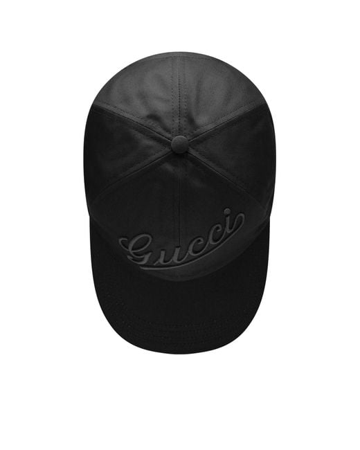 Gucci Script Logo Cap in Black for Men | Lyst