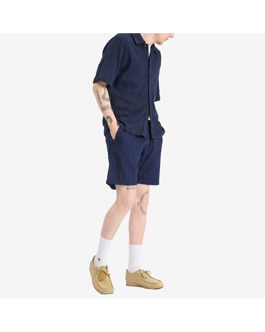 Universal Works Herringbone Denim Simple Short in Blue for Men | Lyst