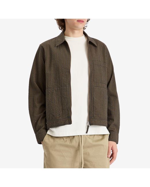 Universal Works Japanese Seersucker Zip Uniform Jacket in Green for Men ...