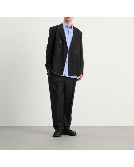 Ami Paris Light Wool Twill 6 Button Jacket in Black for Men | Lyst UK