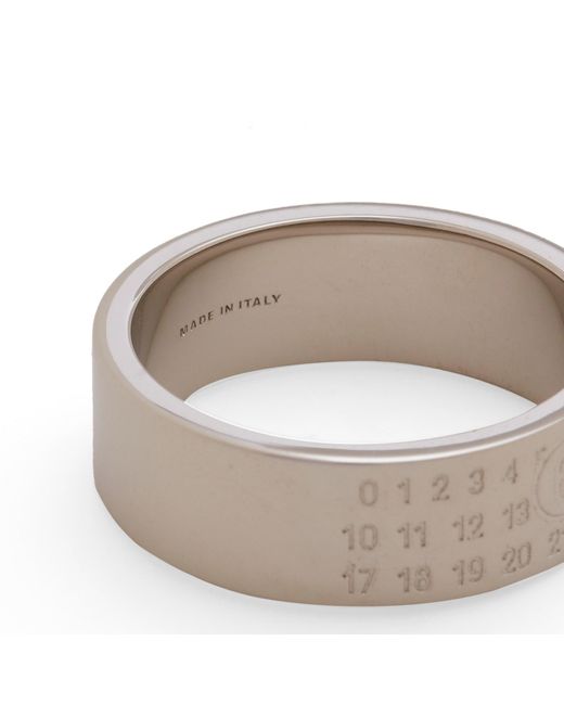 MM6 by Maison Martin Margiela Minimal Logo 8Mm Ring in Gray for Men | Lyst