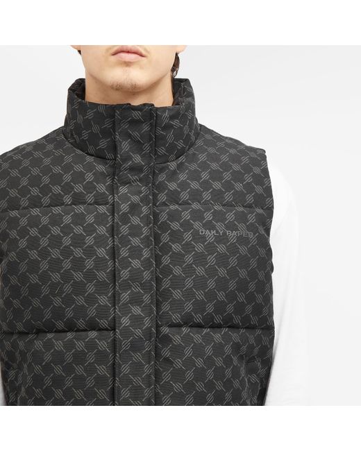 Daily Paper Pondo Monogram Down Vest in Gray for Men | Lyst