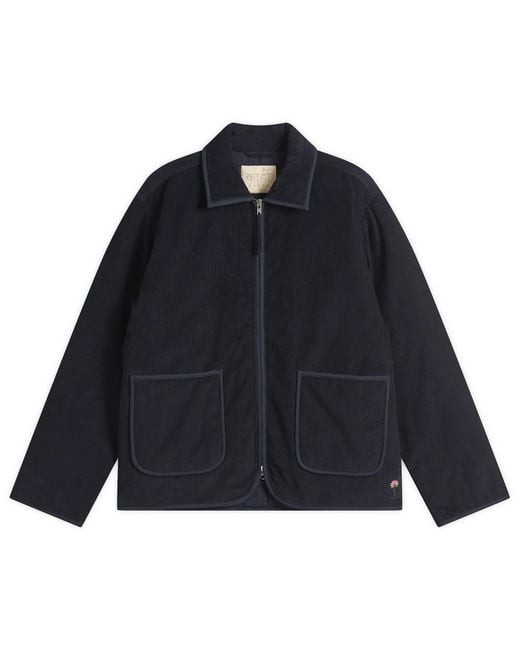 Kardo Cord Double Zip Jacket in Blue for Men | Lyst UK