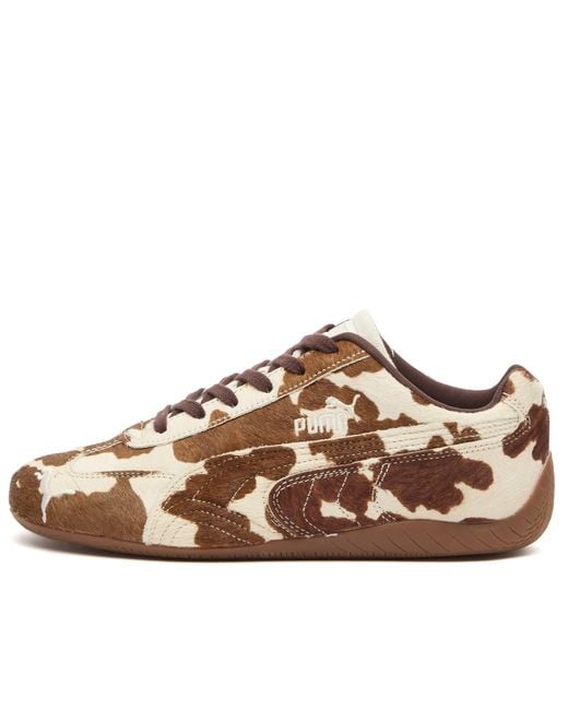 PUMA Speedcat Cow Print W Sneaker in Brown | Lyst