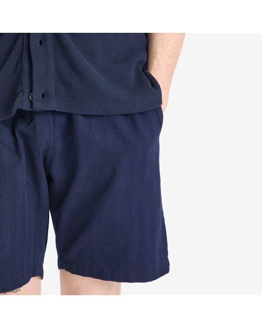 Universal Works Herringbone Denim Simple Short in Blue for Men | Lyst
