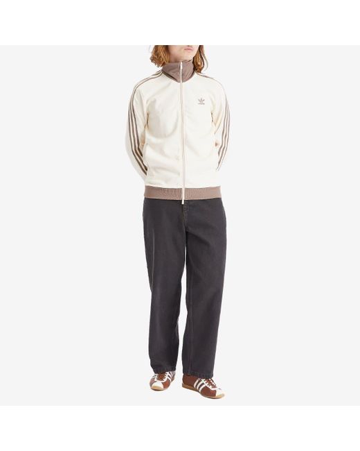 adidas Classic Track Top in Natural | Lyst