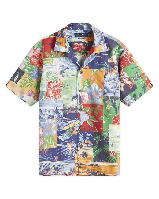 Polo Ralph Lauren Patchwork Beach Vacation Shirt in Blue for Men | Lyst