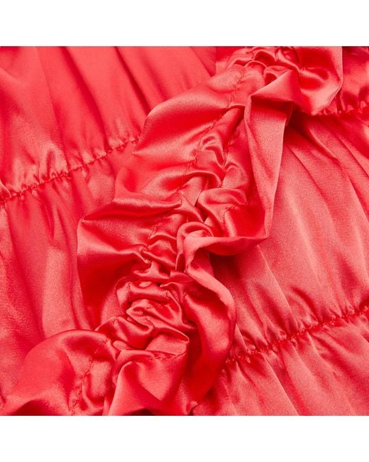 Damson Madder Ruched Satin Bag in Red | Lyst