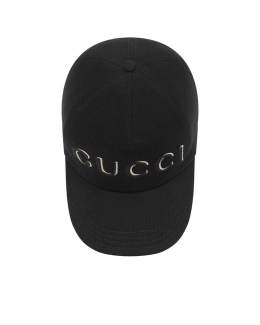 Gucci Logo Wool Cap in Black for Men | Lyst