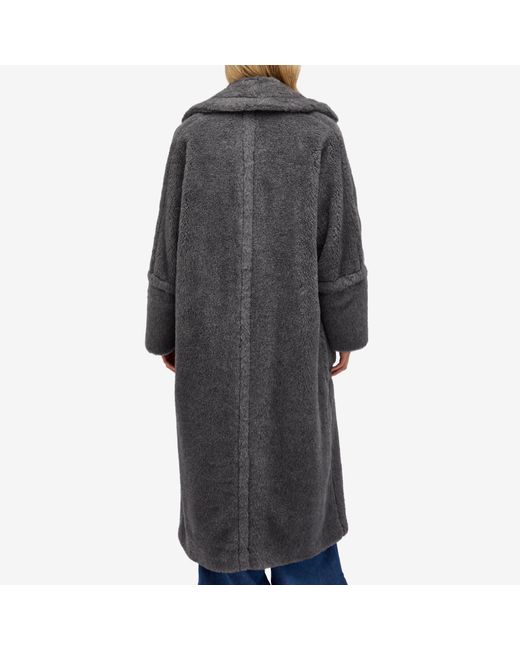 Max Mara Shearling Overszied Maxi Coat in Black | Lyst