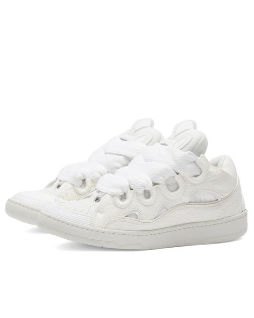 Lanvin Curb Grain Sneaker in White for Men | Lyst