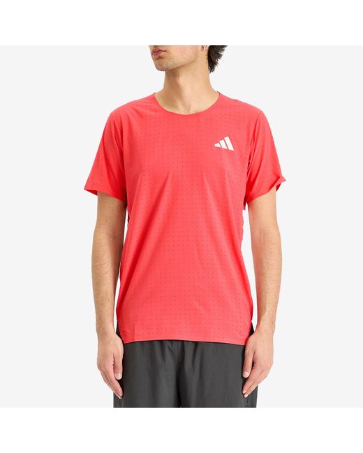 adidas Originals Adidas Adizero Running T-Shirt in Red for Men | Lyst
