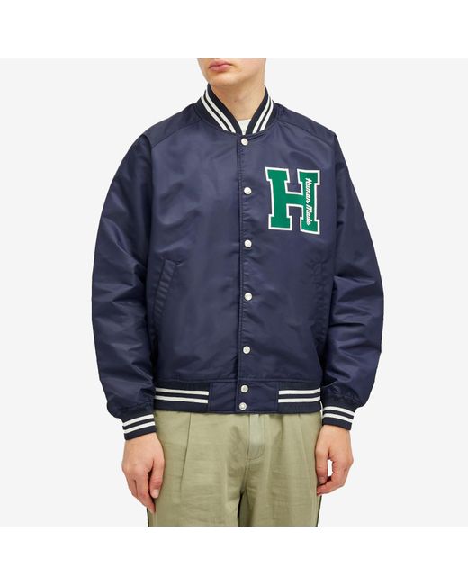 Human Made Nylon Stadium Jacket in Blue for Men | Lyst