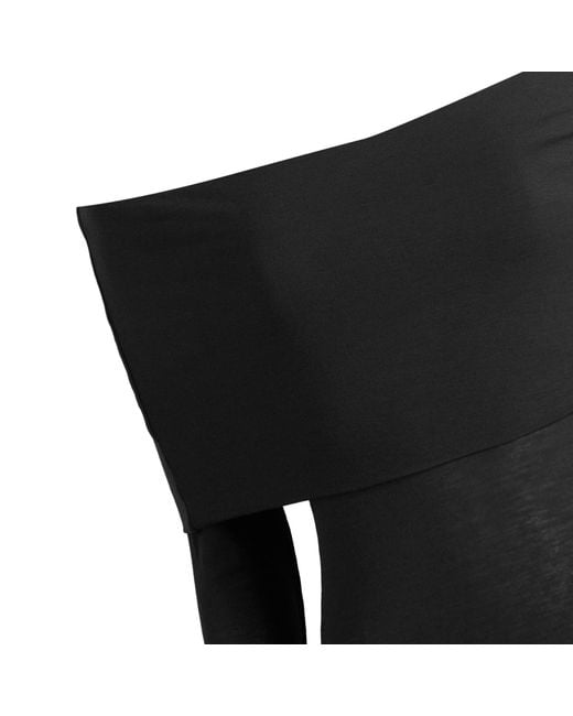 Skims Sheer Modal Off Shoulder Long Sleeve Top in Black | Lyst