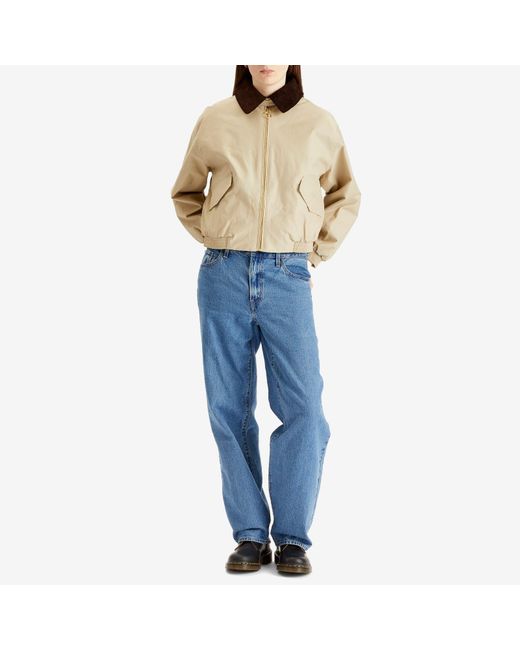 Barbour The Edit By Alexa Anna Showerproof Bomber Jacket in Natural | Lyst