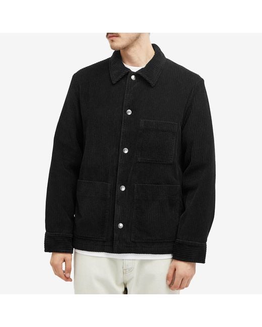 A.P.C. Emile Corduroy Chore Jacket in Black for Men | Lyst UK