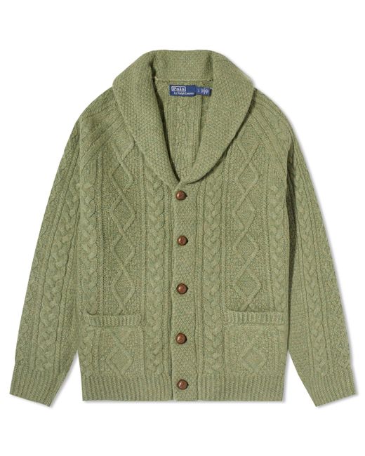 Polo Ralph Lauren Aran Cable Shawl Collar Cardigan in Green for Men | Lyst