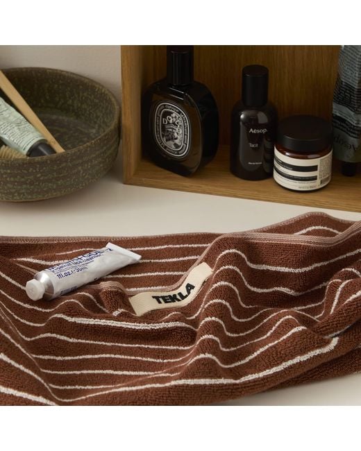 Tekla Organic Terry Hand Towel in Brown | Lyst UK