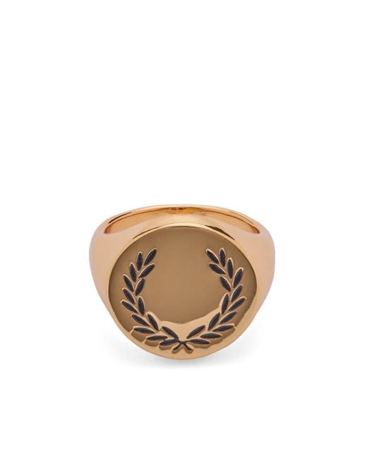 Fred Perry Laurel Wreath Signet Ring in Metallic for Men | Lyst
