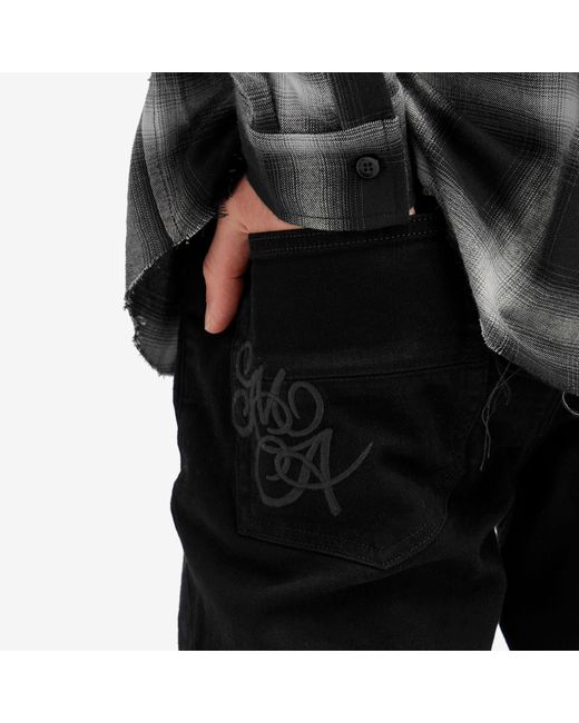 Amiri Script Logo Jeans in Black for Men | Lyst