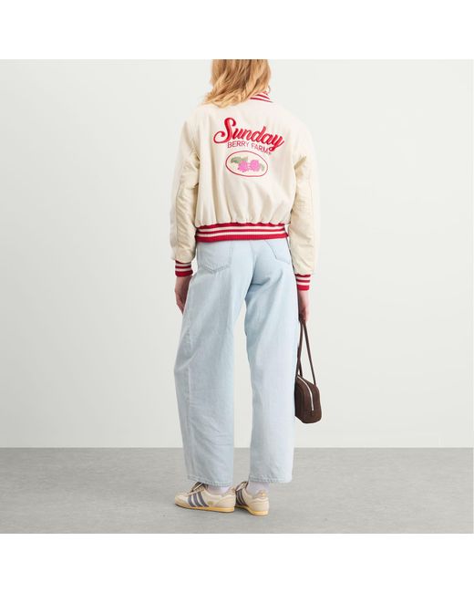 SUNDAYFRUITMARKET Berry Farm Varsity Jacket in Red | Lyst UK