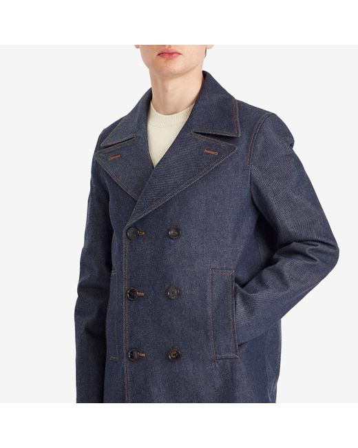 Gucci Denim Peacoat in Blue for Men | Lyst