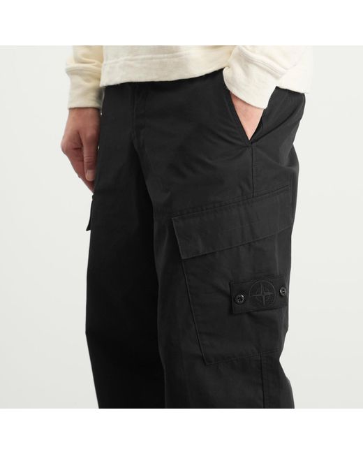 Stone Island Ghost Weatherproof Cotton Canvas Cargo Pants in Black for ...