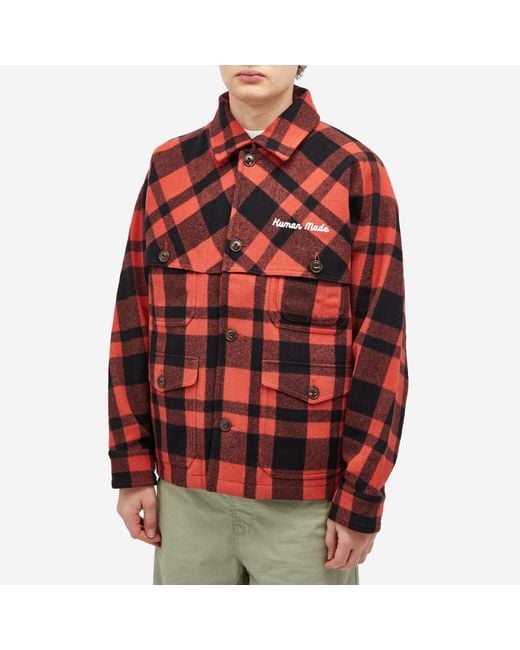 Human Made Wool Hunting Jacket in Red for Men | Lyst