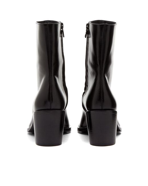 Alexander McQueen Metal Toe Cap Ankle Boot in Black | Lyst