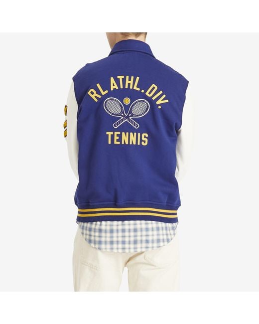 Polo Ralph Lauren Athletic Club Varsity Jacket in Blue for Men | Lyst UK
