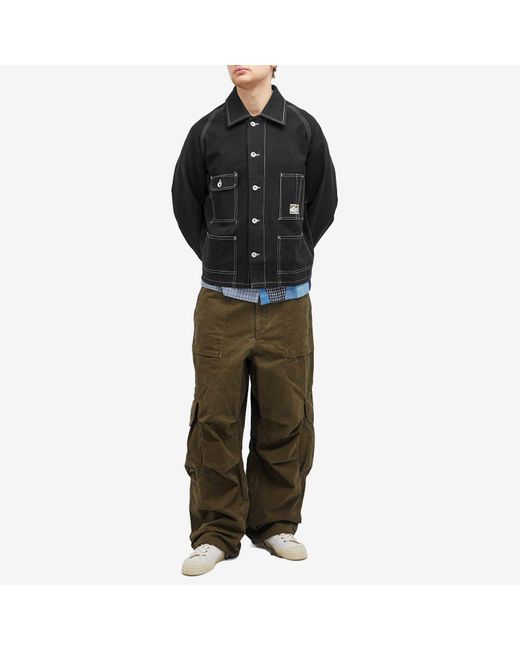 STORY mfg. Railroad Chore Jacket in Black for Men | Lyst